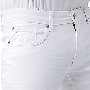 RAW X Mens Distressed Jeans, Fashion Destroyed Distressed Washed Denim Pants Skinny Jeans for Men, White - 90011, 30W x 32L