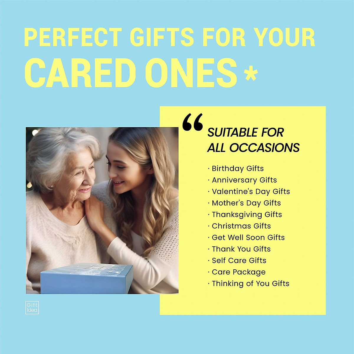 Spa Gifts for Women,Bath Set with Ocean Scented Spa Gifts Box for Her,Includes Scented Candle,Body Butter,Hand Cream,Bath Bar and Bomb,5 Pcs Bath Set,Gifts Set for Women,Mom,Mother's Day Gifts