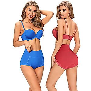 MISSWHO Womens Underwear Cotton High Waisted Panties Soft Tummy Control Calzones De Mujer Briefs For Ladies My Orders Placed By Me Your Recent Delivered (Multipack,Large)