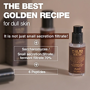 BENTON Snail Bee Ultimate Serum Plus 35ml (1.18 fl.oz.) - Snail Secretion Filtrate, Bee Venom, Tea Tree Leaf Water Contained Skin Nourishing & Soothing Facial Serum for Sensitive, Dry Skin