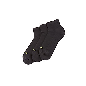 HUE womens Hue Women's Air Cushion Quarter Top Sport Socks, 3 Pair Pack Socks, Black, One Size US