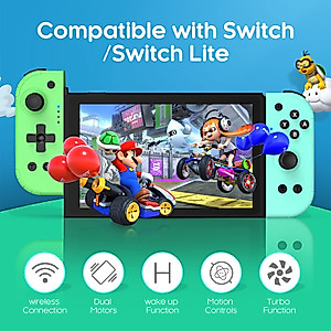 Joy Con for N-Switch/Switch Lite, FOCOLABU Switch Joy Pad Controller with Wake-up Function, Turbo, Motion Control & Dual Vibration, Gamepad Joystick Replacement for N-Switch Console
