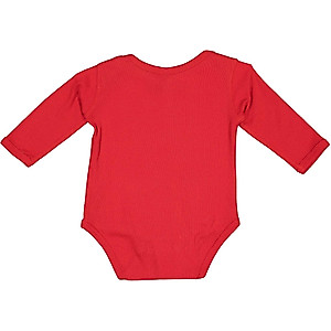 RABBIT SKINS Baby Soft Cotton Long Sleeve Bodysuit (4411) Red, 12M