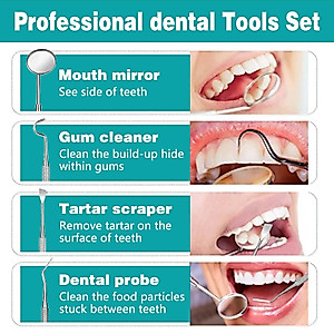 Ganbaro Moldable False Teeth, Teeth Repair Kit, Tooth Repair Granules, Temp Tooth Beads with 4 Dental Tools, Snap On Instant and Confident Smile