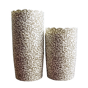 BAKE-IN-CUP 50-Pack Paper Baking Cups, Greaseproof Disposable Cupcake Muffin Liners (Large, Gold Scroll)