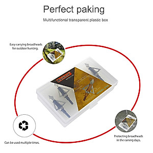 maifield Archery Broadheads 100 Grain Bowhunting Arrow Head 3 Fixed Blades 6 Pack for Small Game Crossbows and Compound Bow Arrows (Black, Pack of 6)