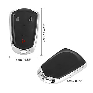 X AUTOHAUX Car Replacement Key Fob Shell Case HYQ2AB for Cadillac SRX 2015-2016 3 Key Button Black