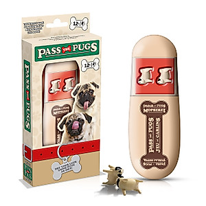 Pass The Pugs Dice Game, The Classic Party and Travel Game, Will You get a Double faceplant or Puppy Love, First to 100 Points wins, Makes a Great Gift for Ages 6 Plus