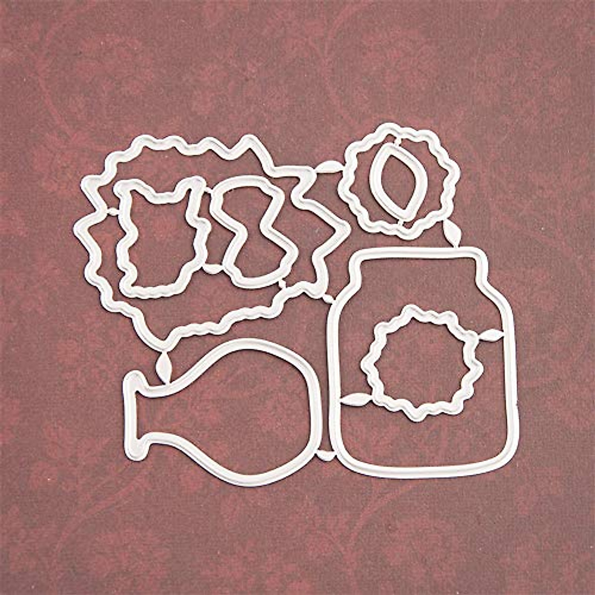 Stamps and Dies for Card Making, DIY Scrapbooking Arts Crafts Stamping, Metal Cutting Dies Stamps Arts Supplies, Clear Silicone Stamps for Gifts Vase