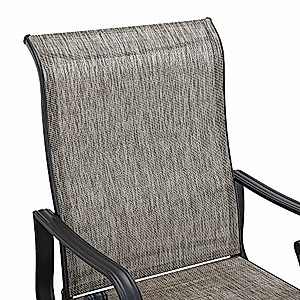 LOKATSE HOME Patio Bistro Armchairs Set of 2 Outdoor Dining Seating Chair with Fabric Metal Frame, Textilene Mesh, 2, Grey