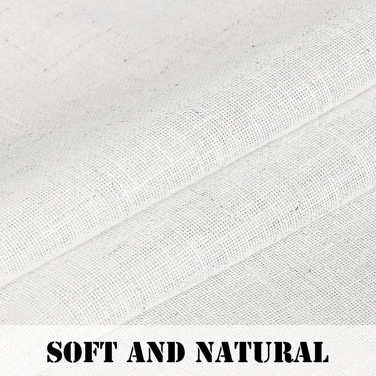 H.VERSAILTEX Elegant Natural Linen Blended Energy Efficient Light Filtering Linen Textured Curtains/Nickel Grommet Window Treatments Panels/Drapes (Set of 2, White, 52" x 45")