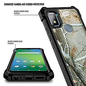 NZND Compatible with Cricket Icon 4 Case with [Built-in Screen Protector], Full-Body Protective Shockproof Rugged Bumper Cover, Impact Resist Durable Phone Case (Camo)