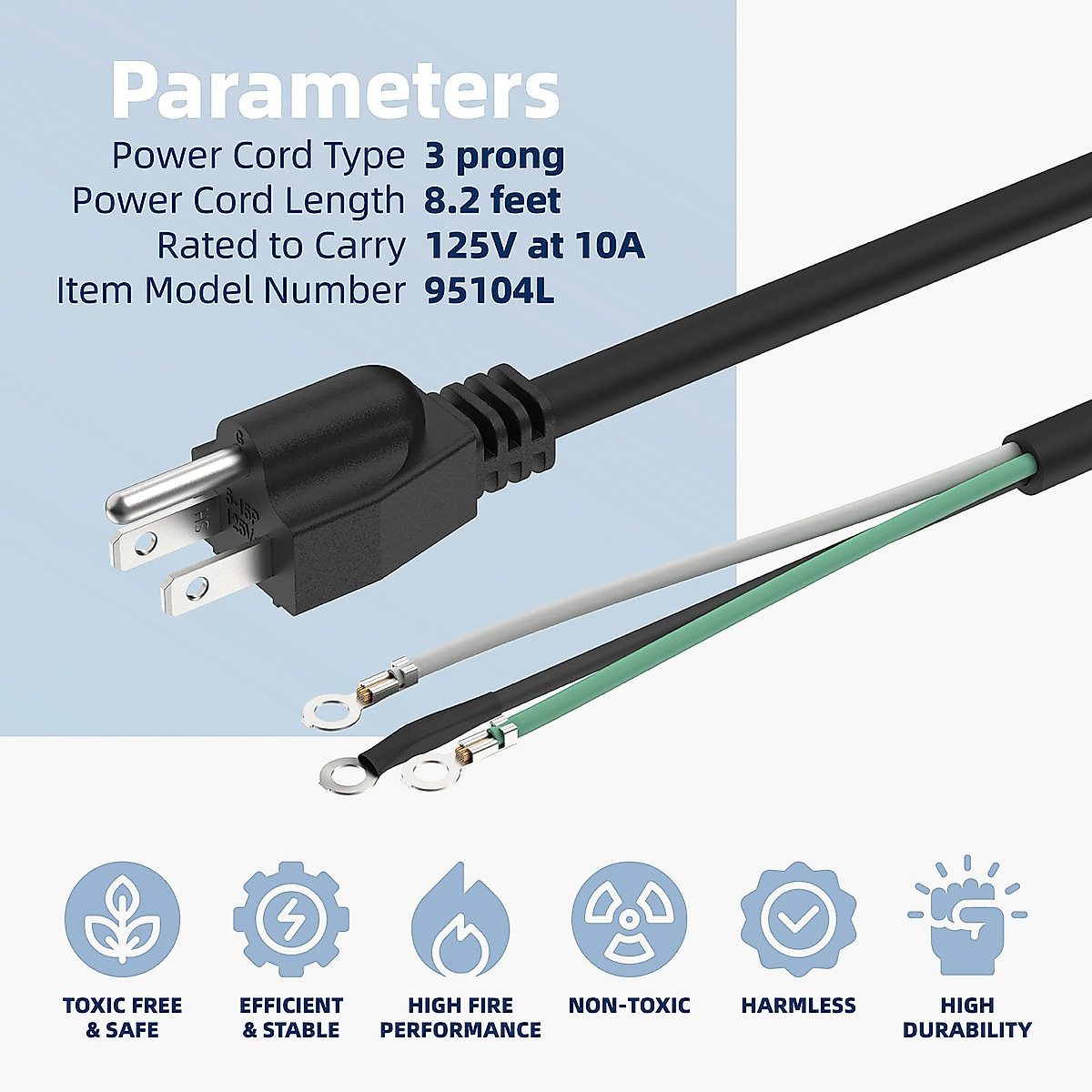 95104L Replacement Cord Compatible with SKILSAW Worm Drive Saw SPT77WM SPT78W Circular Saw Power Cord Parts,Heavy Gauge for SKIL SAW Power Tool Replacement Assembly Accessories