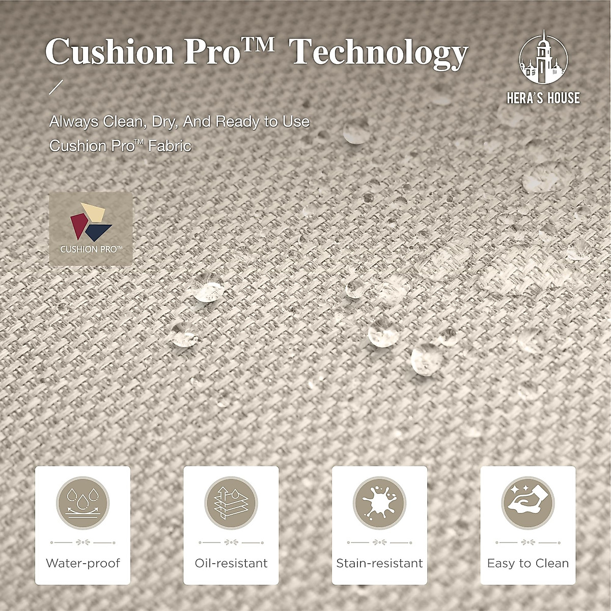 HERA'S HOUSE Patio Furniture Set, 2 x High Back Cushioned Leg Chair, 1 x 3-Seat Sofa with Wood Grain Coffee Table, All-Weather Rattan 5 Seats Outdoor Furniture for Lawn Garden Backyard Deck