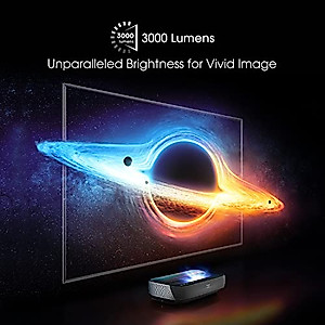 Hisense 120L9G-CINE120A 4K UHD Laser TV, Triple-Laser UST Ultra Short Throw Projector with 120" ALR Screen, 3000 Lumens, Android TV, HDR10, 40W Dolby Atmos, Built-in Alexa and Google Assistant