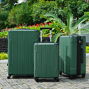 Merax 20 Inch Carry On Luggage with Wheels Aluminum Alloy Corner Hard Shell Suitcase TSA Luggage Suitcases for Travel Woman Men(Green)