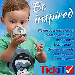 TickiT Sensory Reflective Buttons - Gold - Set of 7 - Ages 0m+ - Mirrored Discs for Babies and Toddlers - Sensory Stacking Toy