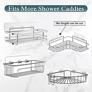 EAGMAK 2 Pack Shower Caddy Adhesive for Replacement, No Drilling Strong Transparent Adhesive for Shower Caddy, Soap Holder, Bathroom Storage Shelves and Kitchen Racks