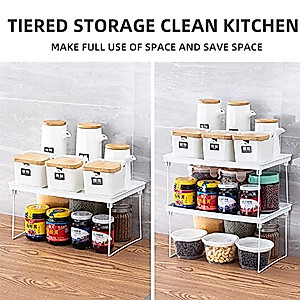 Q.Y.Home Stackable Storage cabinets, Storage Rack, Kitchen Storage Rack, Living Room Storage Racks, Bathroom Storage Rack. For Kitchen, Bathroom, Living Room, School Dormitory - 2 Pack (White)