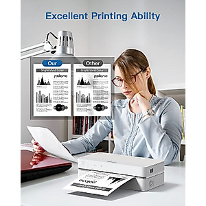 Thermal Printer, 2.4 GHz WiFi Inkless Printer Supports 8.5" x 11" US Letter Size Thermal Paper, Auto Cutting, Wireless Printer Support Android, iOS & Laptop, Compact Printer for Home Use, Office