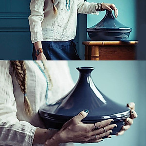 Casserole Dishes with Lids Cooking Tagine Medium Pot with Lid for Different Cooking Styles and Temperature Settings (#1)