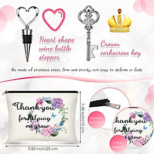 Geiserailie 8 PCS Teacher Appreciation Gifts in Bulk Makeup Bags for Women,Teacher's Day Keychain,Thank You Teacher Gifts with Bracelet,Graduation Gifts for teacher(Cute Style)