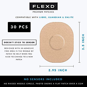 Flexd - Freestyle Adhesive Patches (30 Pcs) - Libre Adhesive Patch Covers for CGM - Tan