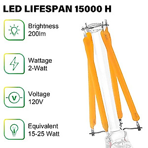 Maelsrlg 25 Watt Equivalent LED Light Bulbs, Dimmable, Soft White 2700K, E26 Medium Base, Low Watt LED Bulbs, 2W 200LM, A15 Frosted, Pack of 6