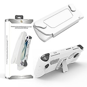 Protective Case Cover for ROG Ally Handheld, Game Console Skin Shockproof Protector Cover for ROGALLY with Stand Base Gaming Protective Case Accessories (White)