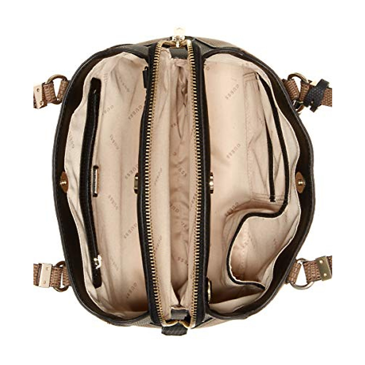 GUESS womens Satchel, Satchel Shoulder Bag, Chestnut Multi, One Size US