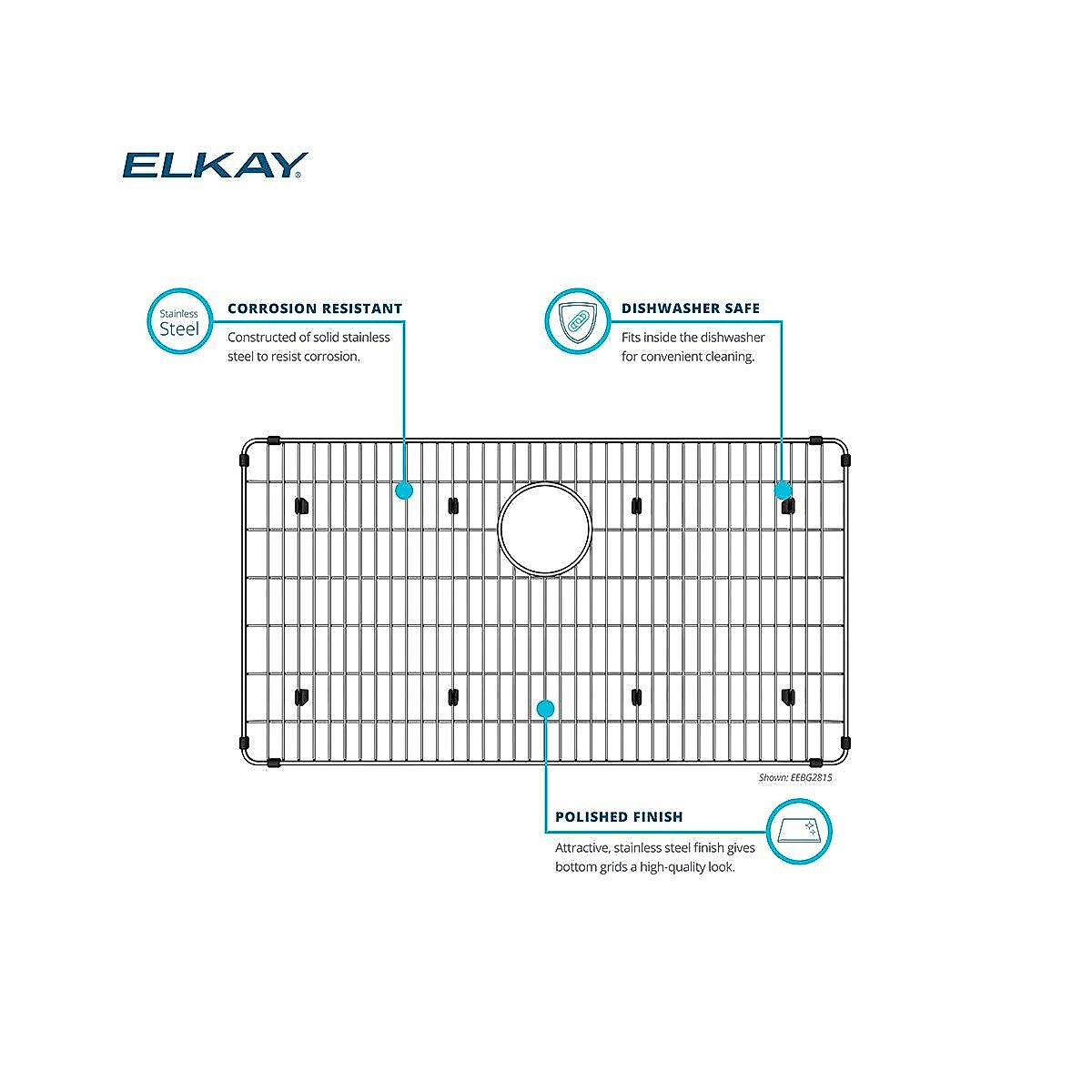 Elkay LKWOBG2416SS Stainless Steel Bottom Grid , Silver