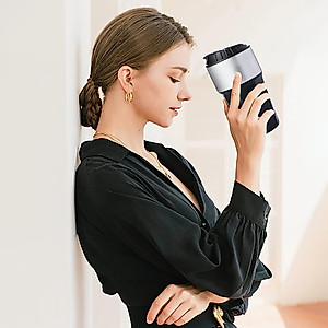 Avovy Travel Coffee Mug, 14oz Insulated Coffee Tumbler with Leadproof Flip Lid To-go, Stainless Steel Reusable Coffee Cup for Hot and Cold Water(Black - 400ML)