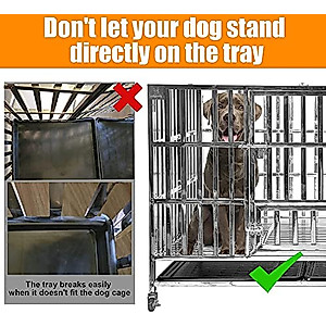 Confote 48" Heavy Duty Stainless Steel Dog Cage Kennel Crate and Playpen for Training Large Dog Indoor Outdoor with Double Doors & Locks Design Included Lockable Wheels Removable Tray No Screw