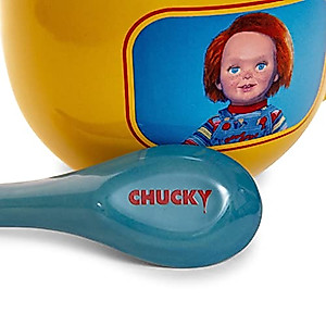 Child's Play Chucky "Good Guys" 24-Ounce Ceramic Soup Mug w/ Spoon | Bowl For Ice Cream, Cereal, Oatmeal | Large Coffee Cup For Espresso, Caffeine | Home & Kitchen Essential | Horror Movie Collectible