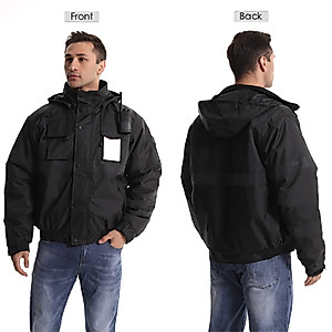 SKSAFETY High Visibility Reflective Jackets for Men, Waterproof Safety Jacket for Men with Pockets, Black Work Construction Coats for Winter Cold Weather,2XL, 1 Pack