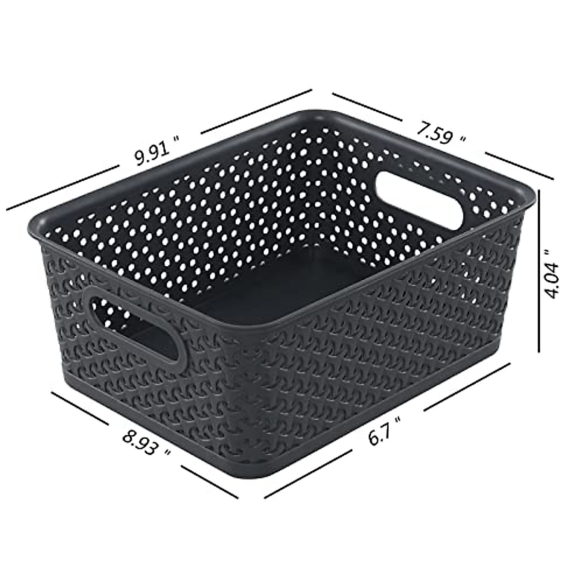 Ramddy 8 Packs Plastic Weave Basket for Organizing, Small Office Home Storage Bin