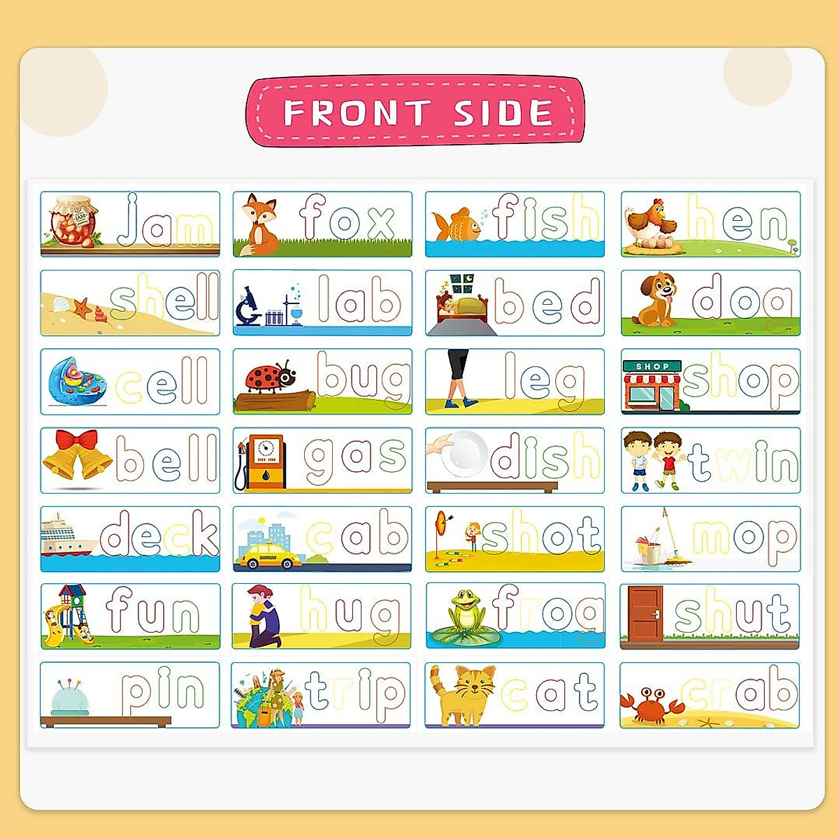 SpringFlower See & Spell Matching Letter Game for Preschool Kindergarten Kids,Learning Educational Toy,Toddler Learning Activities,CVC Word Builders for 3 4 5 6 Years Old Boys and Girls,80Pcs