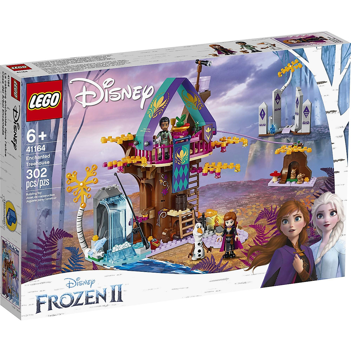 LEGO Disney Frozen II Enchanted Treehouse 41164 Toy Treehouse Building Kit Featuring Anna Mini Doll and Bunny Figure for Pretend Play (302 Pieces)