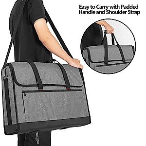 Trunab Monitor Carrying Case 24 Inch Padded Travel Bag Hold Up to 2 LCD Screens/TVs, Not Compatible with iMac, with Accessories Pocket, Shoulder Strap, PU Bottom, Grey