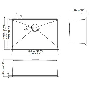 BlueBay Workstation Stainless Steel 28'' undermount Sink with 5 Gourmet Accessories