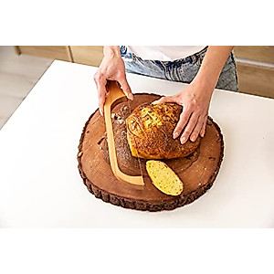 TYOARO Wooden Bread Bow Knife, Cherry (16") - Serrated Sourdough Cutter for Homemade Bagels, Baguettes and More - Right-Handed, Cuts Thin, Even Slices - Premium Stainless Steel