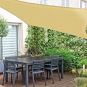 Ahomdoo Sun Shade Sail 8' x 10' Rectangle Breathable Shade Sail Canopy, UV Block Cover Patio Sun Sail, Awnings for Garden/Yard/Pool/Terrace/Balcony