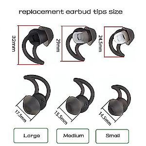 CYADCI Earbud Tips Medium 3 Pairs Soft and Comfortable Silicone Earbud Tips Noise Isolation Tips Black Earbud Replacement Tips Compatible with Bose Qc20 Qc30 IE2 SoundSport IE3 SIE2i Earphones