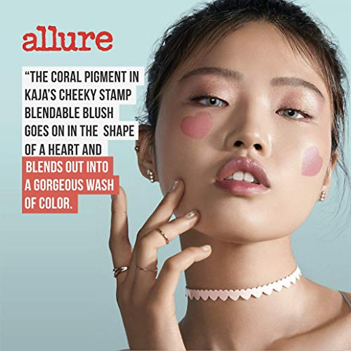 Kaja Blush - Cheeky Stamp | 7 Shades, Buildable & Blendable Shade with Heart-shaped Applicator, Sunkissed Finish, 07 Spicy, 0.17 Oz