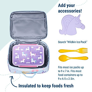 Wildkin Kids Insulated Lunch Box – Durable and Reusable for School & Travel - Butterfly Garden