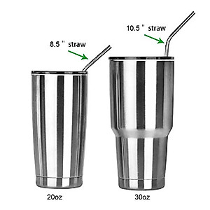 4 Pcs Reusable Metal Drinking Straws 8.5 Inch Stainless Steel Straw 6mm Diameter Wide -Compatible with 20oz Yeti Tumblers Eco-Friendly Washable non-plastic or glass - UNbreakable