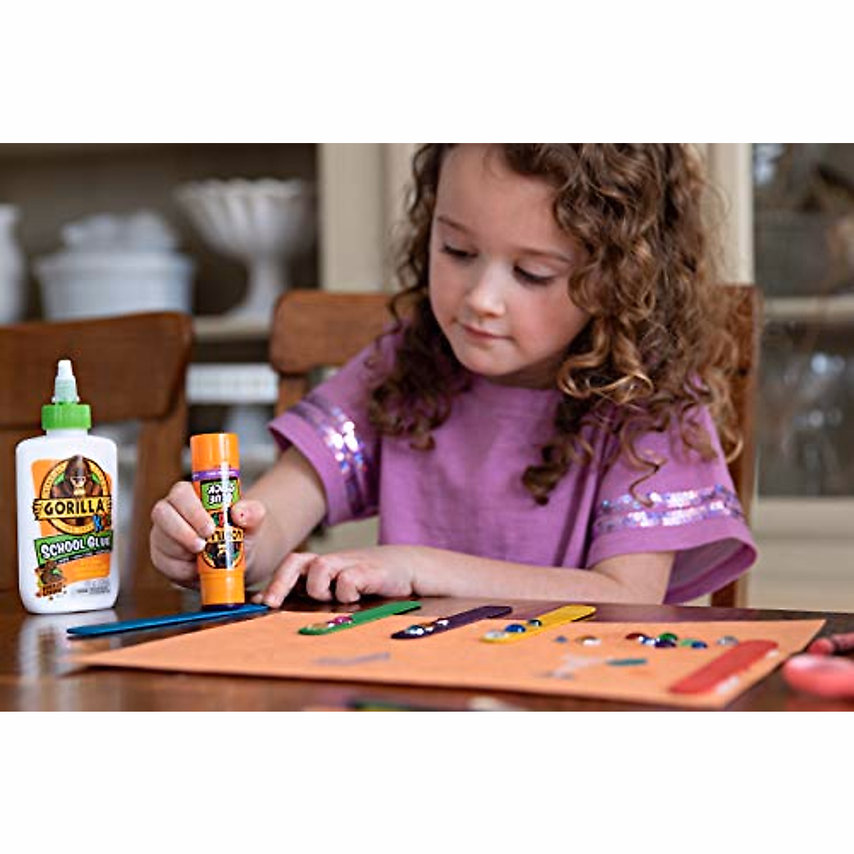 Gorilla Kids Disappearing Purple Glue Sticks, Six 6 Gram Sticks, (Pack of 6)