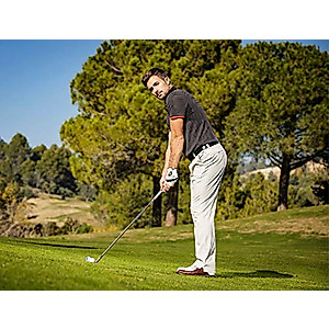 Hirzl Trust Hybrid Golf Gloves Mens Worn on Left Hand (Right Handed Golfer) Super-Strong Kangaroo Leather White / Black Small Ultra Grip Mitt