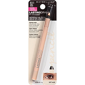 Maybelline New York Eyestudio Lasting Drama Waterproof Gel Pencil, Soft Nude, 0.037 Ounce