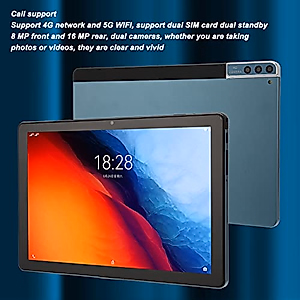 Luqeeg 1960x1080 IPS HD Touch Screen 12GB RAM 128GB ROM 8 Core CPU 5G WiFi Computer Tablet, 10 Inch Tablet for 11, 16MP 8MP Dual Camera 7000mAh Tempered Glass 4G Calling Tablet (US Plug)